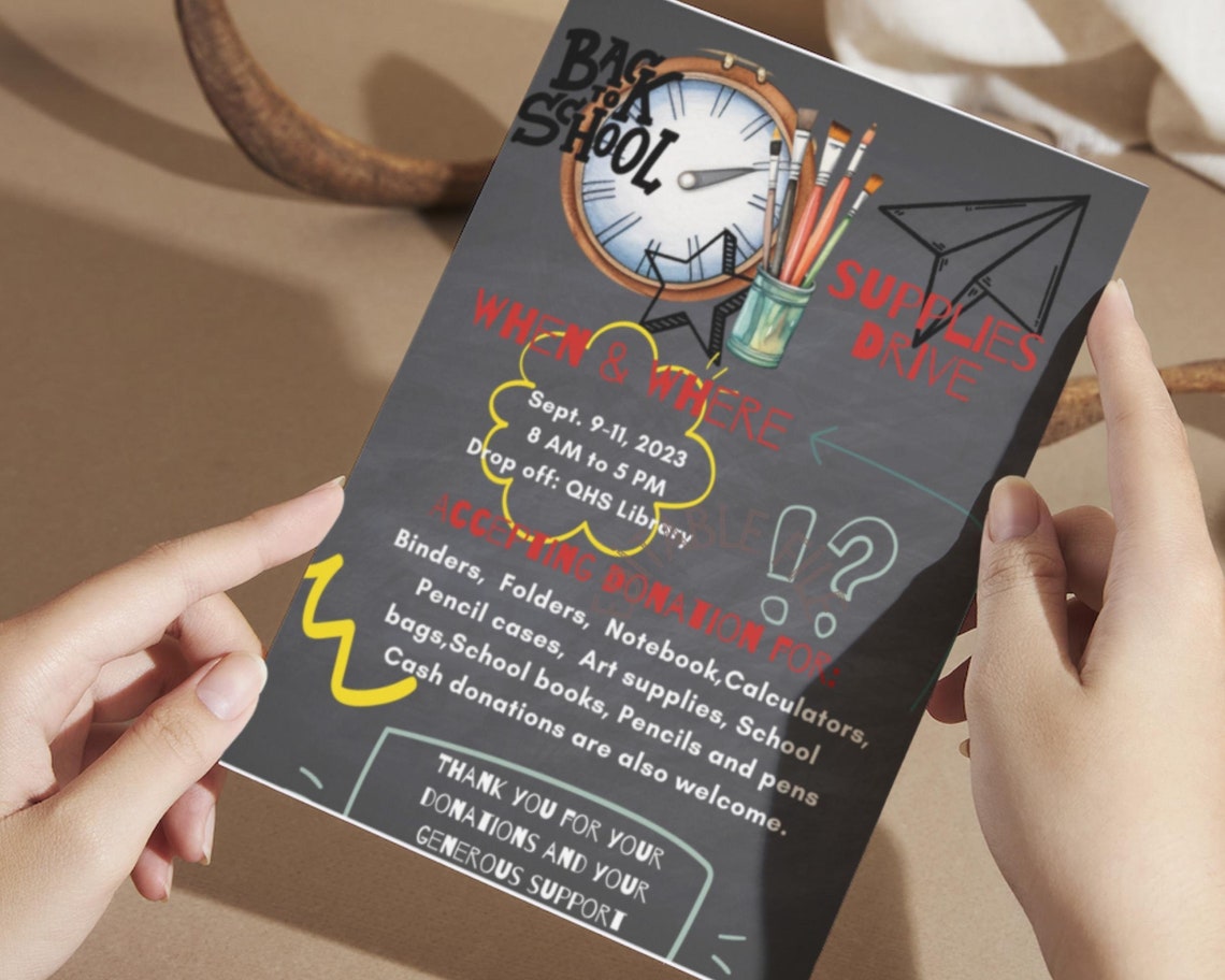 EDITABLE Back to School Supply Drive Back to School Supply - Etsy