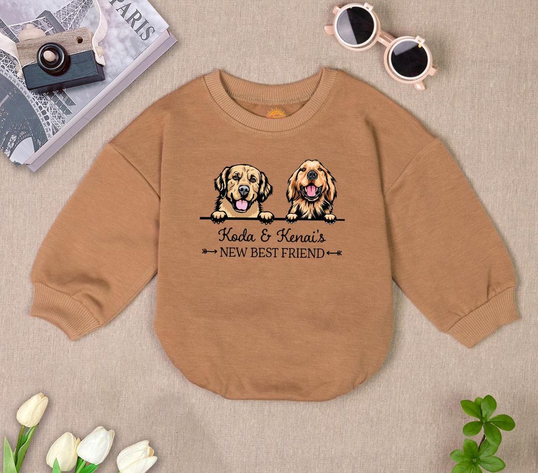 Custom New Best Friend Baby Romper, Custom Protected by Dog, My Bestie ...