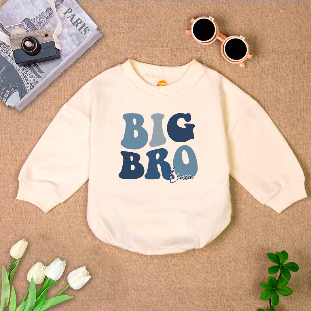 Big Brother Baby Romper Sweater, Cool Big Brother, Retro Kids, Sibling ...