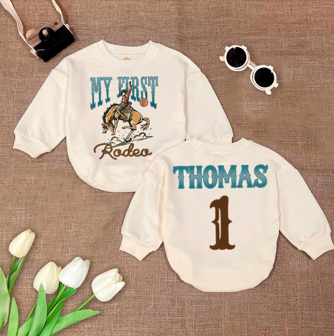 Personalized My First Rodeo Birthday Romper, One Rodeo Birthday Baby ...