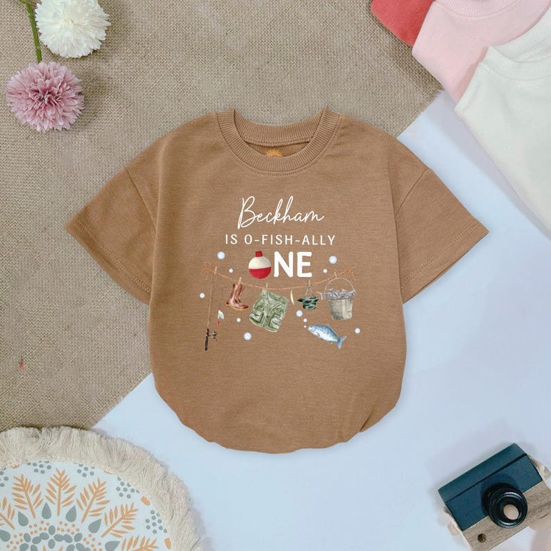 Personalized Fishing First Birthday Romper: O-fish-ally One Baby Outfit ...