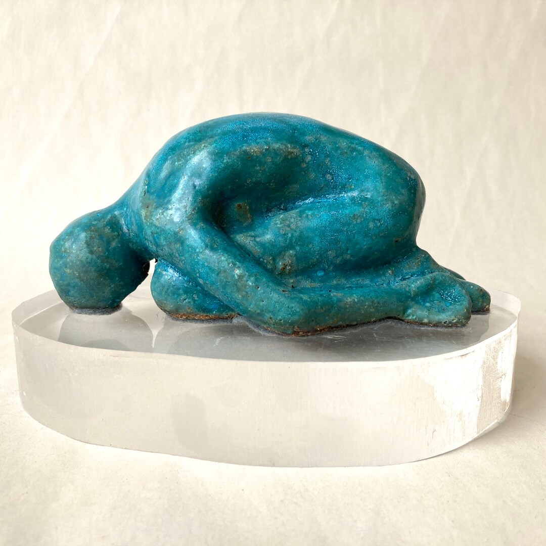 Yoga Asana Sculpture "balasana" (child's Pose). Unique, Hand Sculpted ...