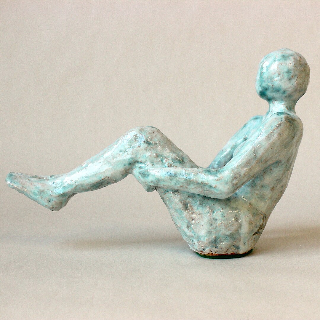 Yoga Asana Sculpture "navasana" (boat Pose). Unique, Hand Sculpted ...