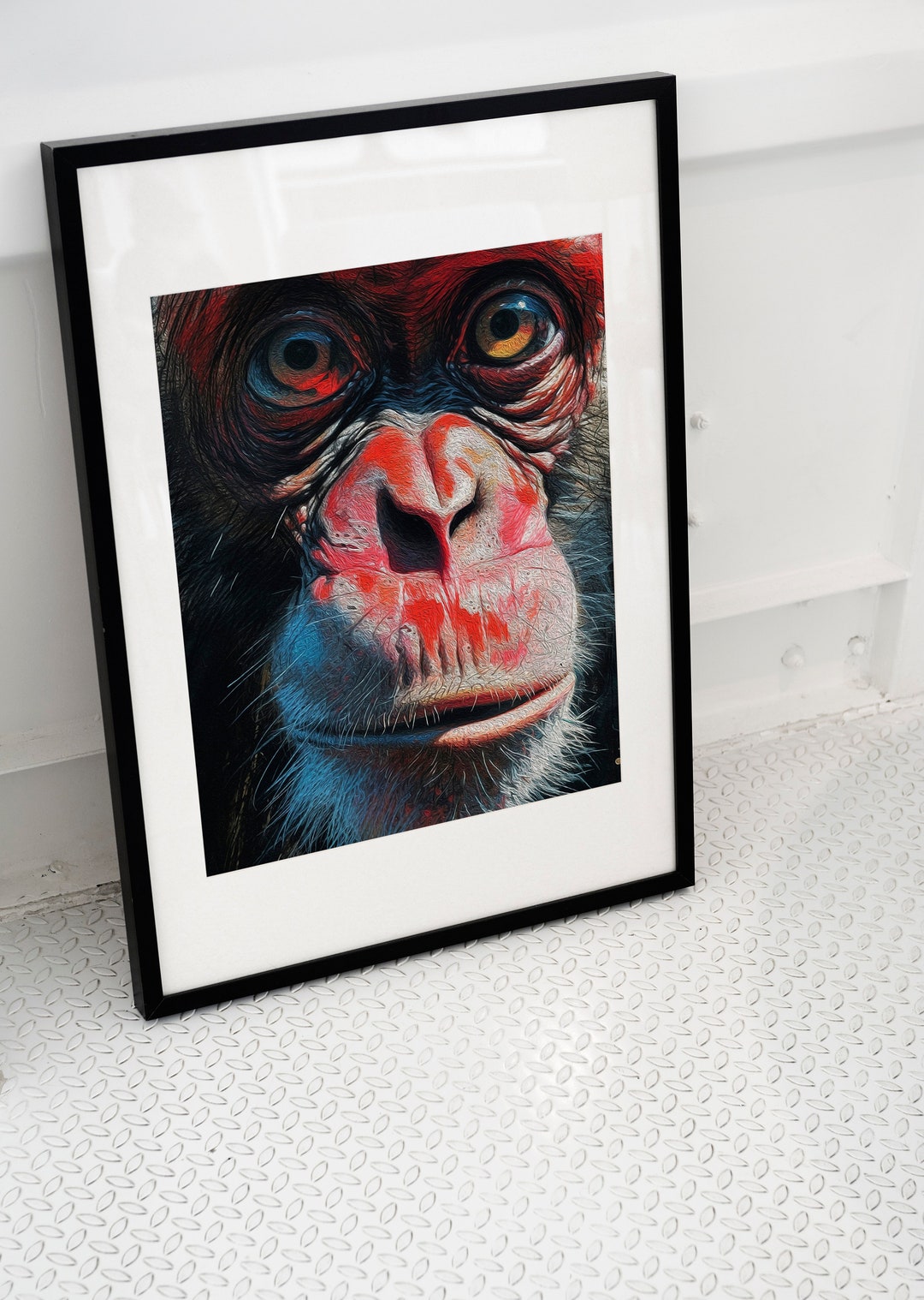 The Red Monkey, This Eye Catching Image of an Adlut Monkey in the Style ...