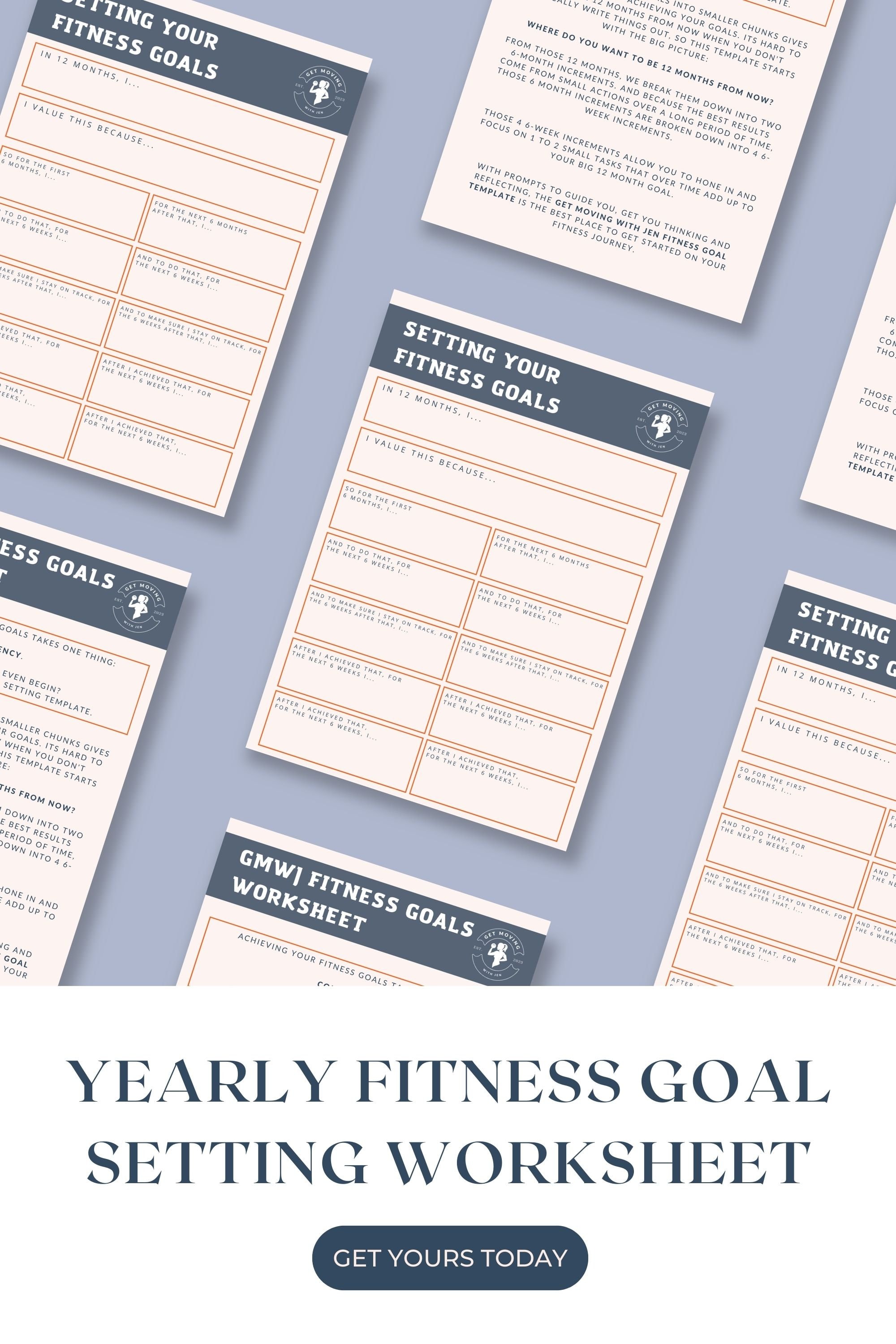 Fitness Goal Setting Worksheet | Fitness Goal Planning PDF | Printable ...