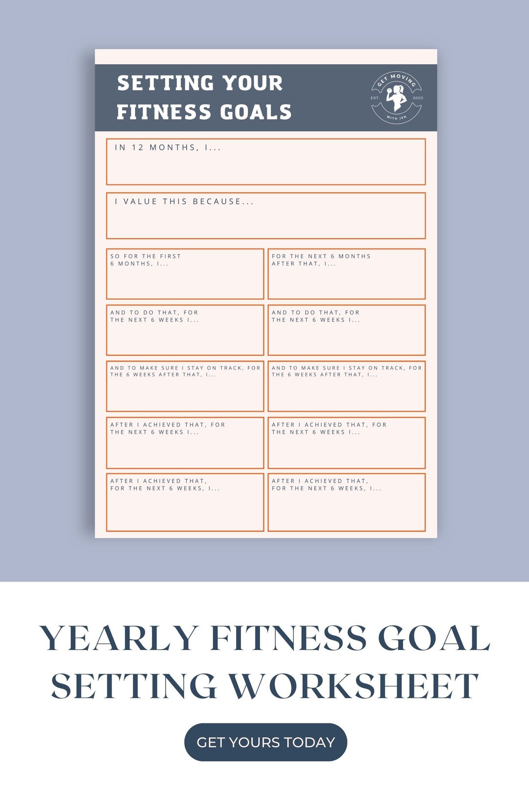 Fitness Goal Setting Worksheet | Fitness Goal Planning PDF | Printable ...