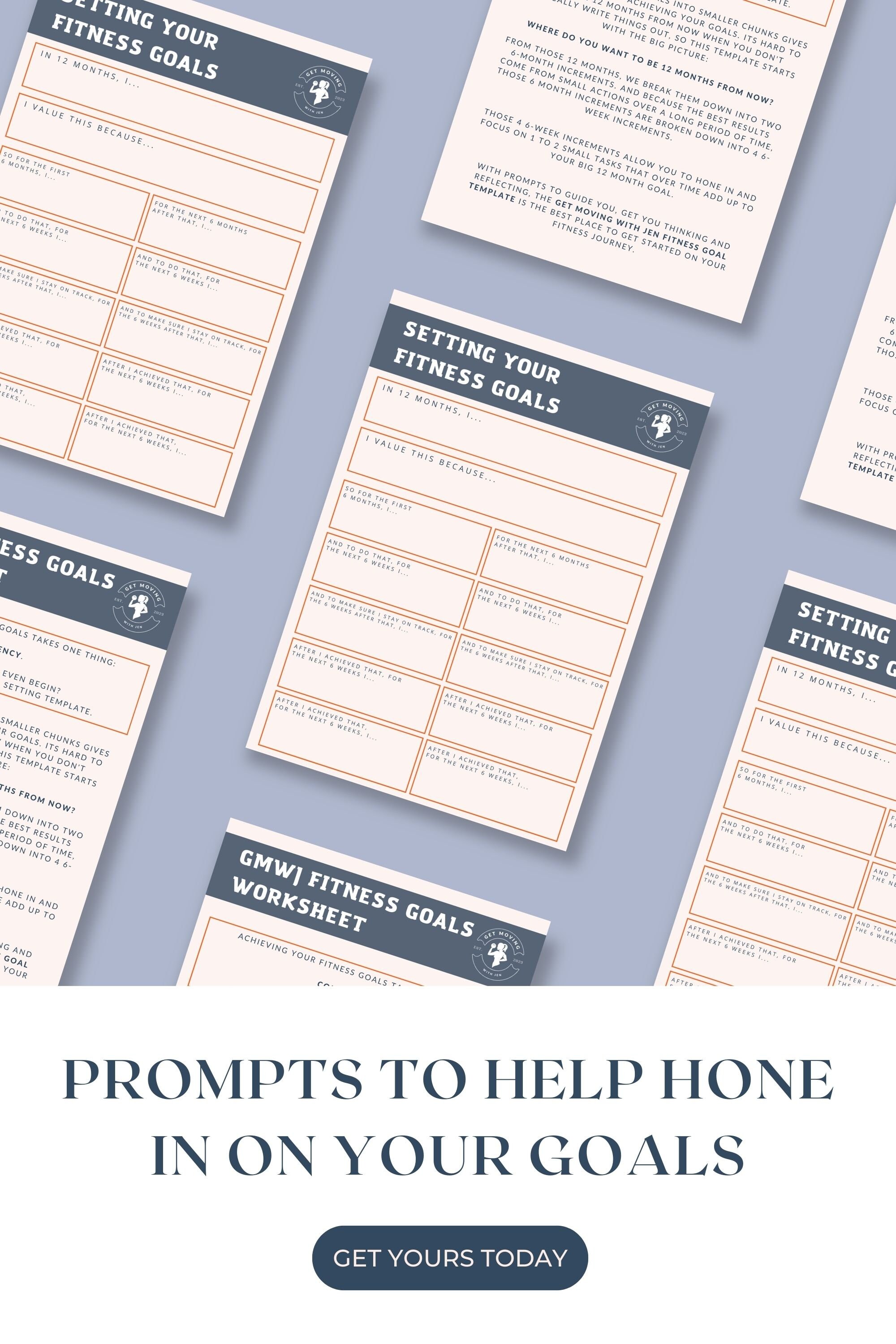 Fitness Goal Setting Worksheet | Fitness Goal Planning PDF | Printable ...