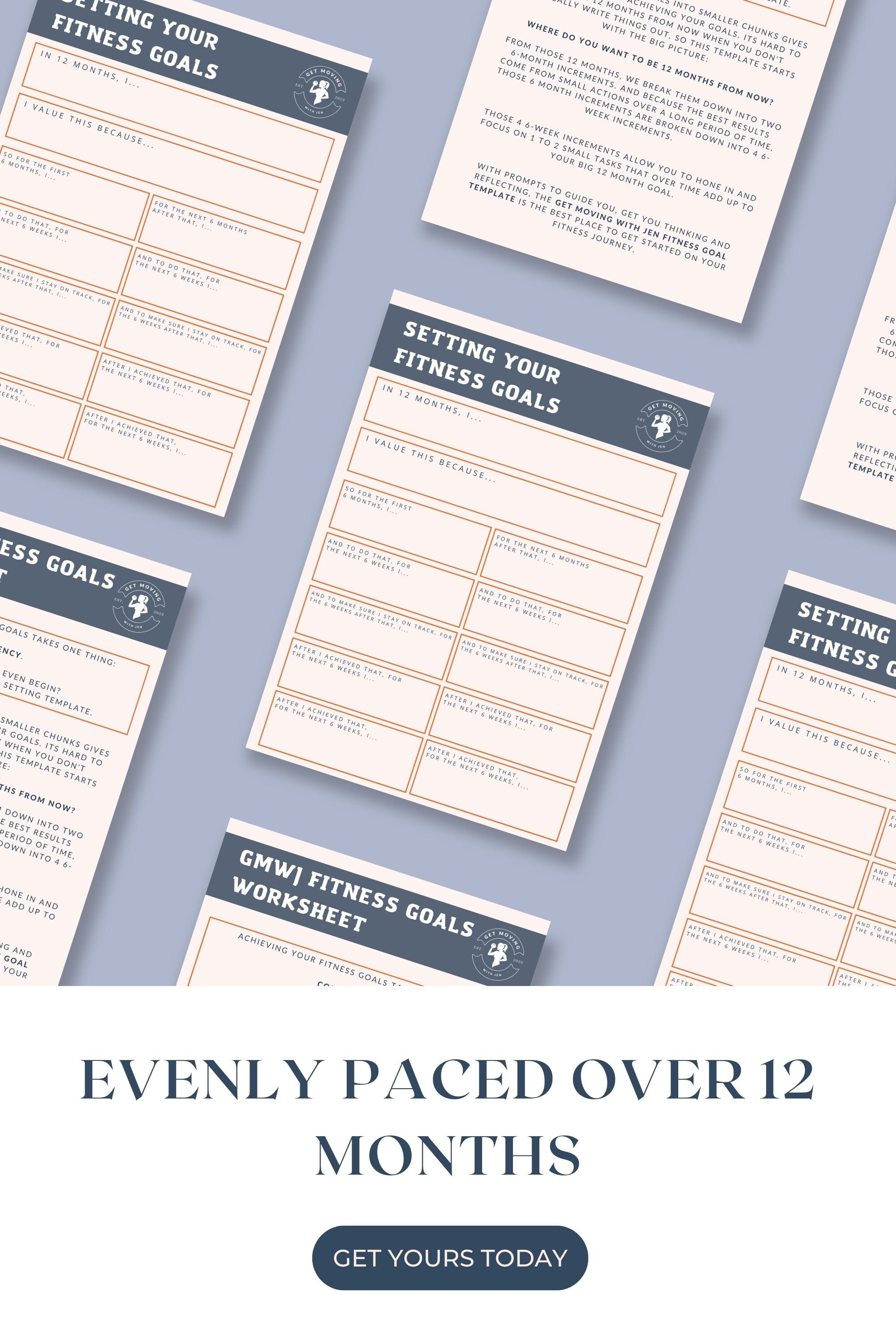 Fitness Goal Setting Worksheet | Fitness Goal Planning PDF | Printable ...