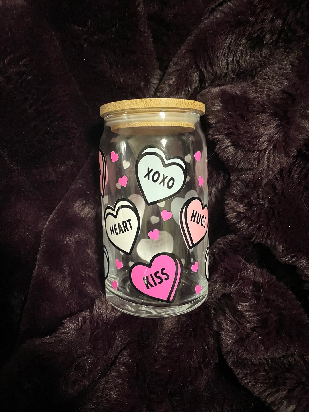 Conversation Heart Color Change Libbey Glass 16 Oz Beer Can Glass Libby ...