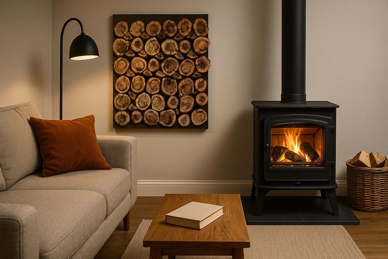 Faux Log Wall Panel – Rustic Wood Slice Feature Panel – Made to Measure ...