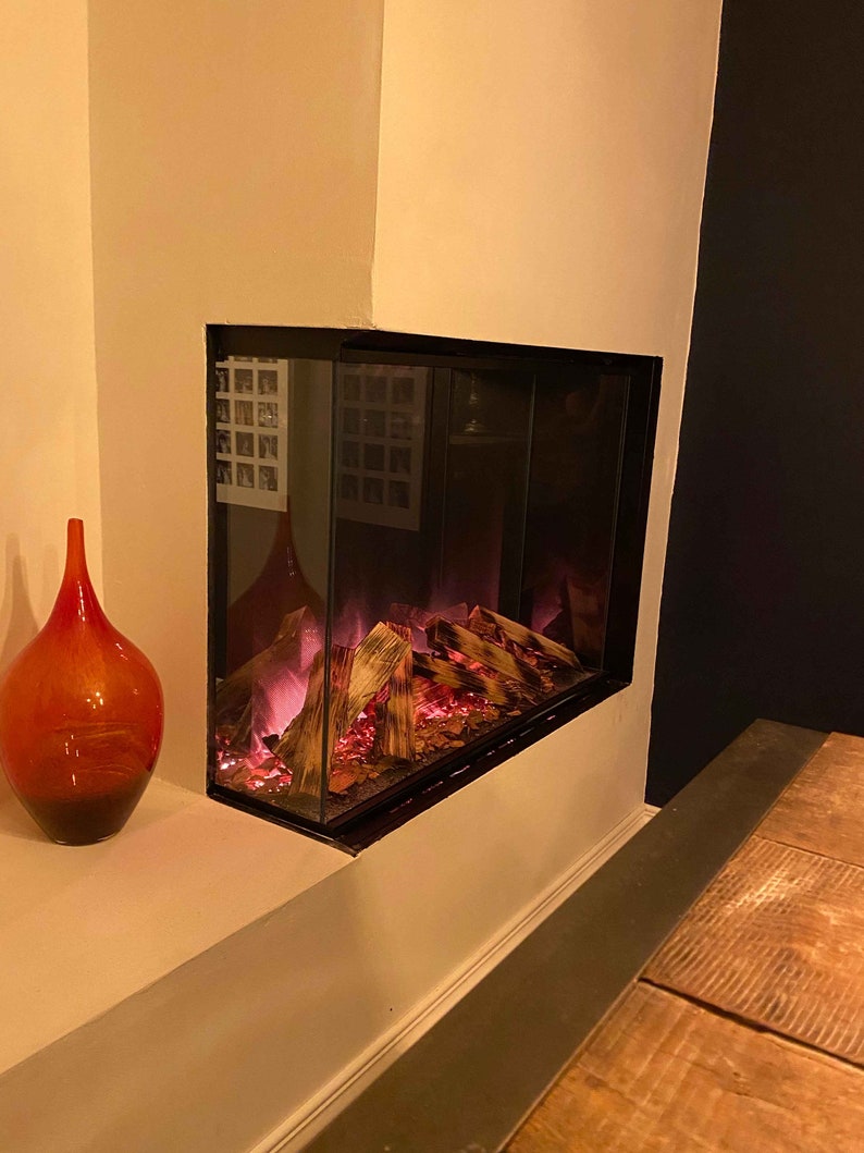 Electric Fireplace Real Decrotive Log Set - Perfect for Media Wall ...