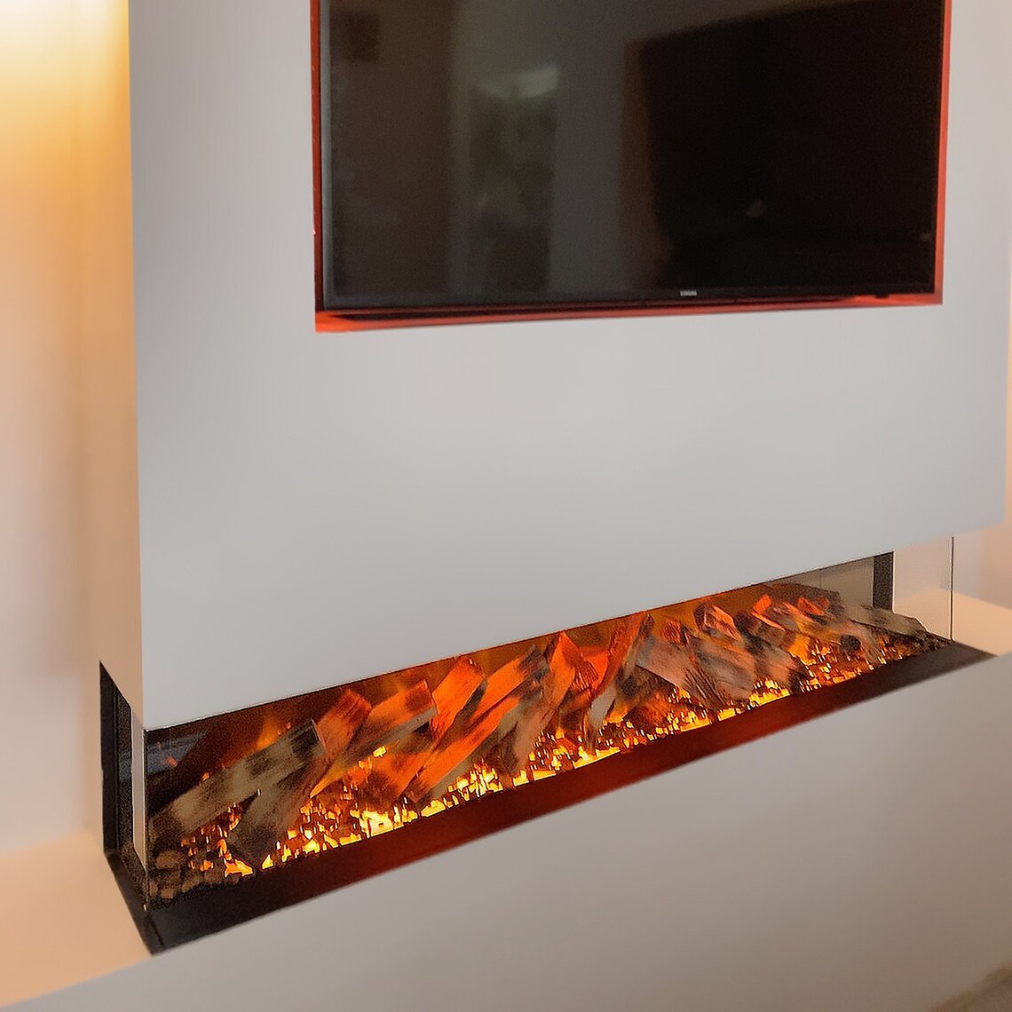 Electric Fireplace Real Decrotive Log Set Perfect for Media Wall ...