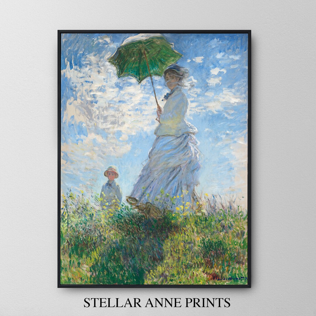 Madame Monet and Her Son Art, Retro Wall Art, Vintage Wall Art ...