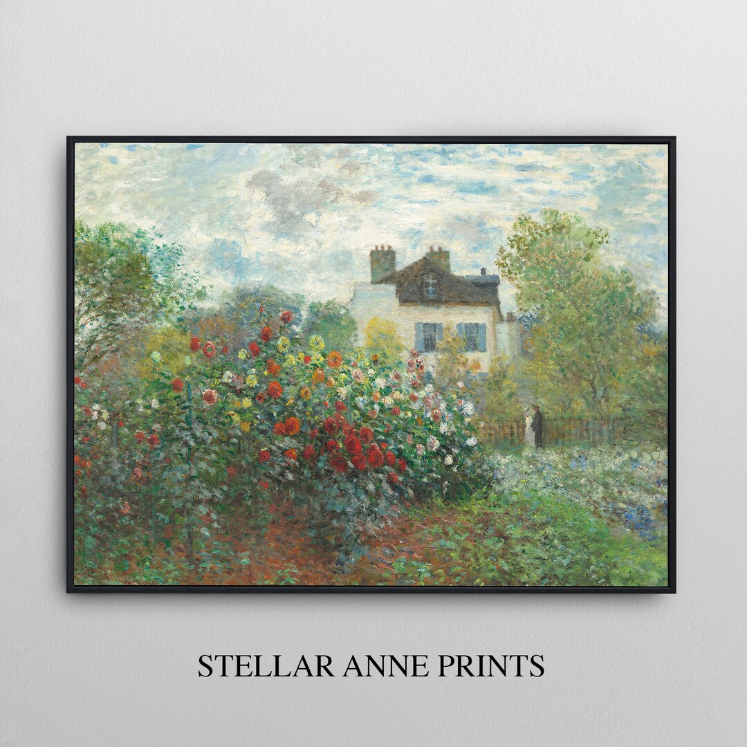 House Behind the Flowers Art, Retro Wall Art, Vintage Wall Art ...
