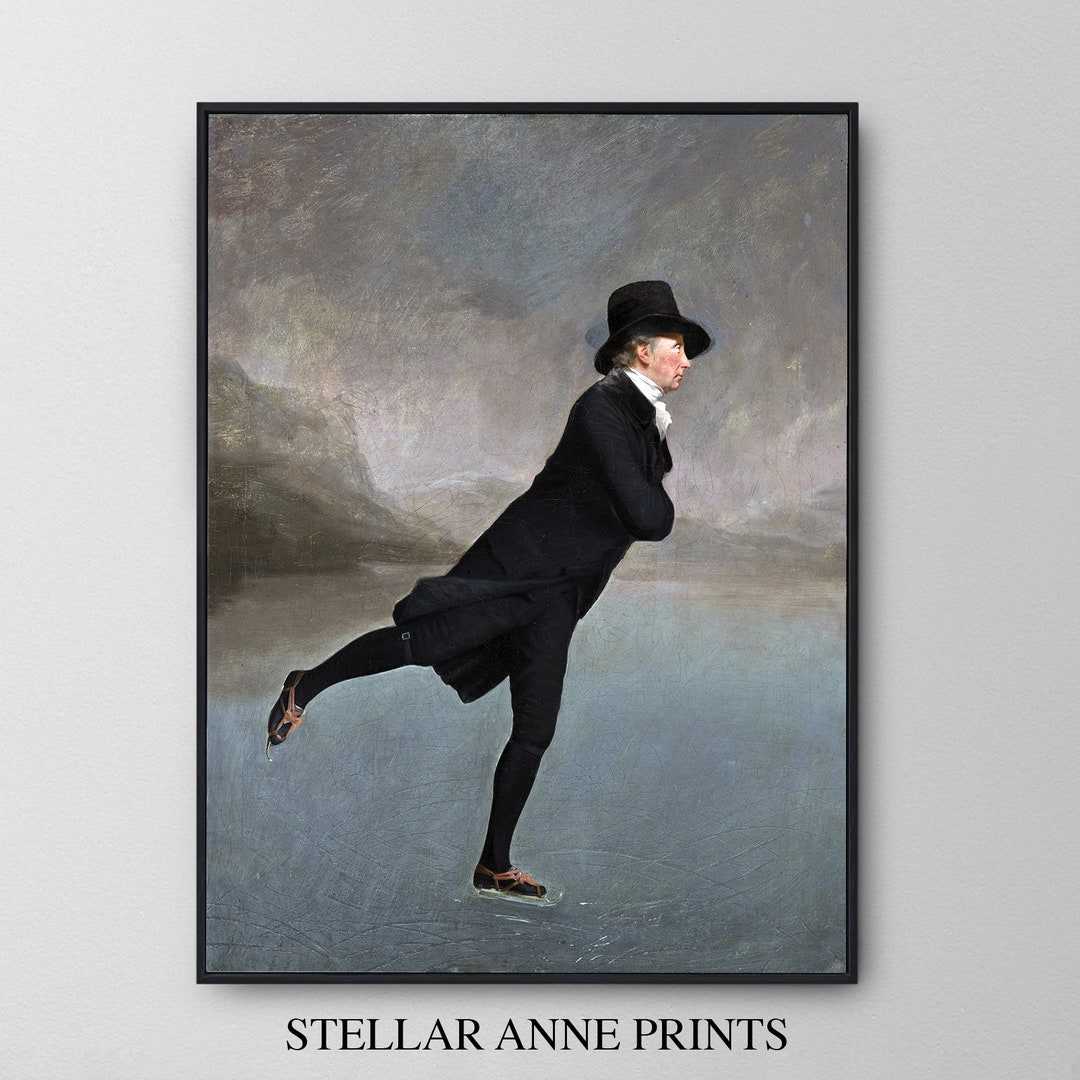 The Skating Minister, Retro Wall Art, Vintage Wall Art, Abstract Wall ...
