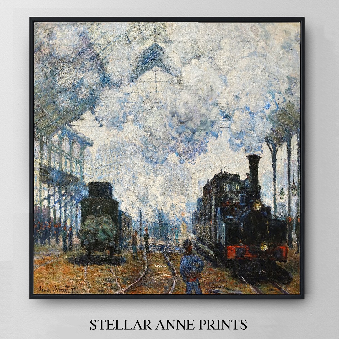 Claude Monet's Arrival of the Normandy Train, Retro Wall Art, Vintage ...
