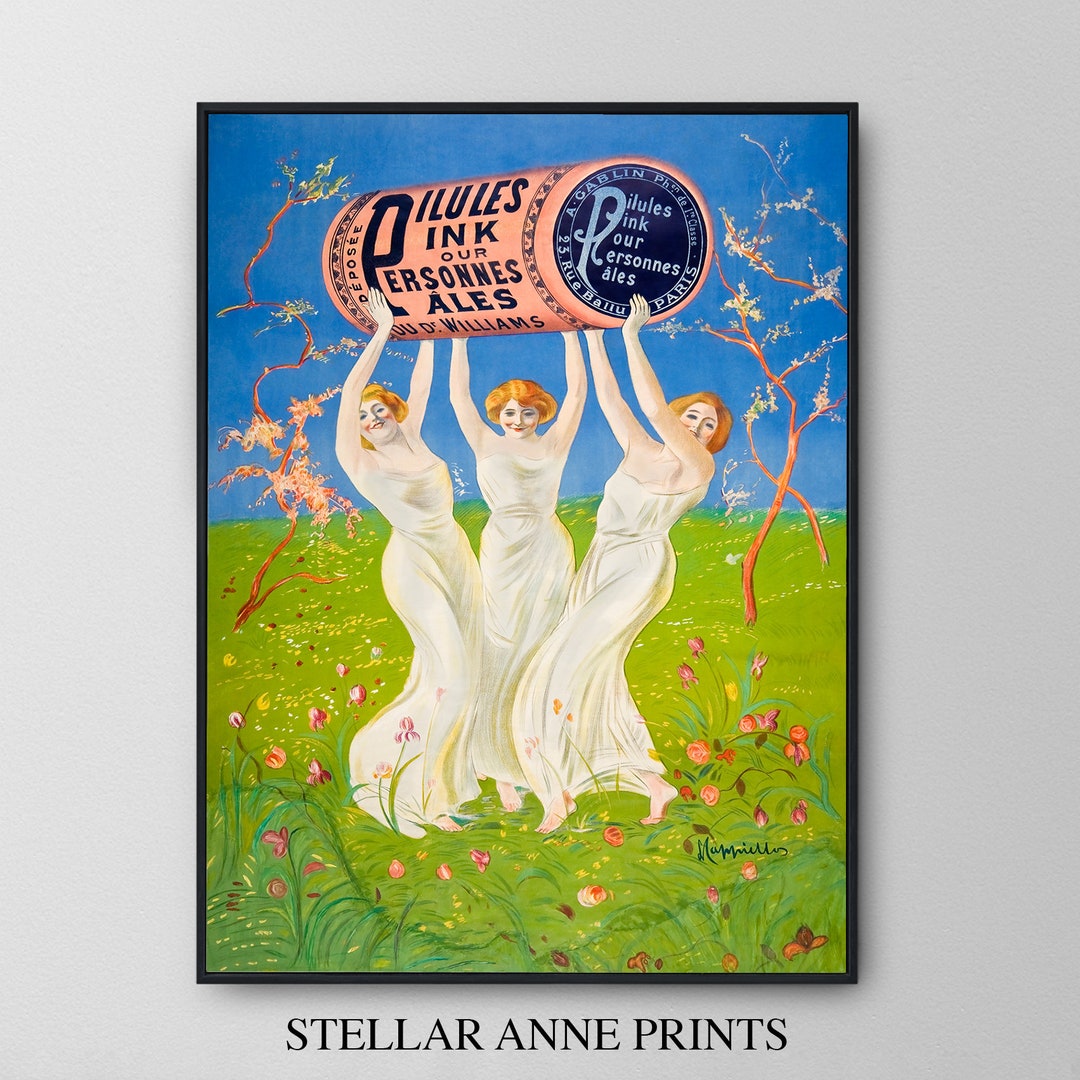 Pink Pills for Pale People Vintage Ad Art, Retro Wall Art, Vintage Wall ...