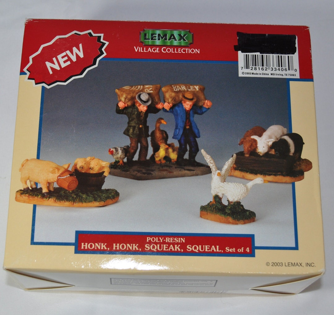 Lemax Village Collection Honk, Honk, Squeak, Squeal Set of 4 Farmers ...