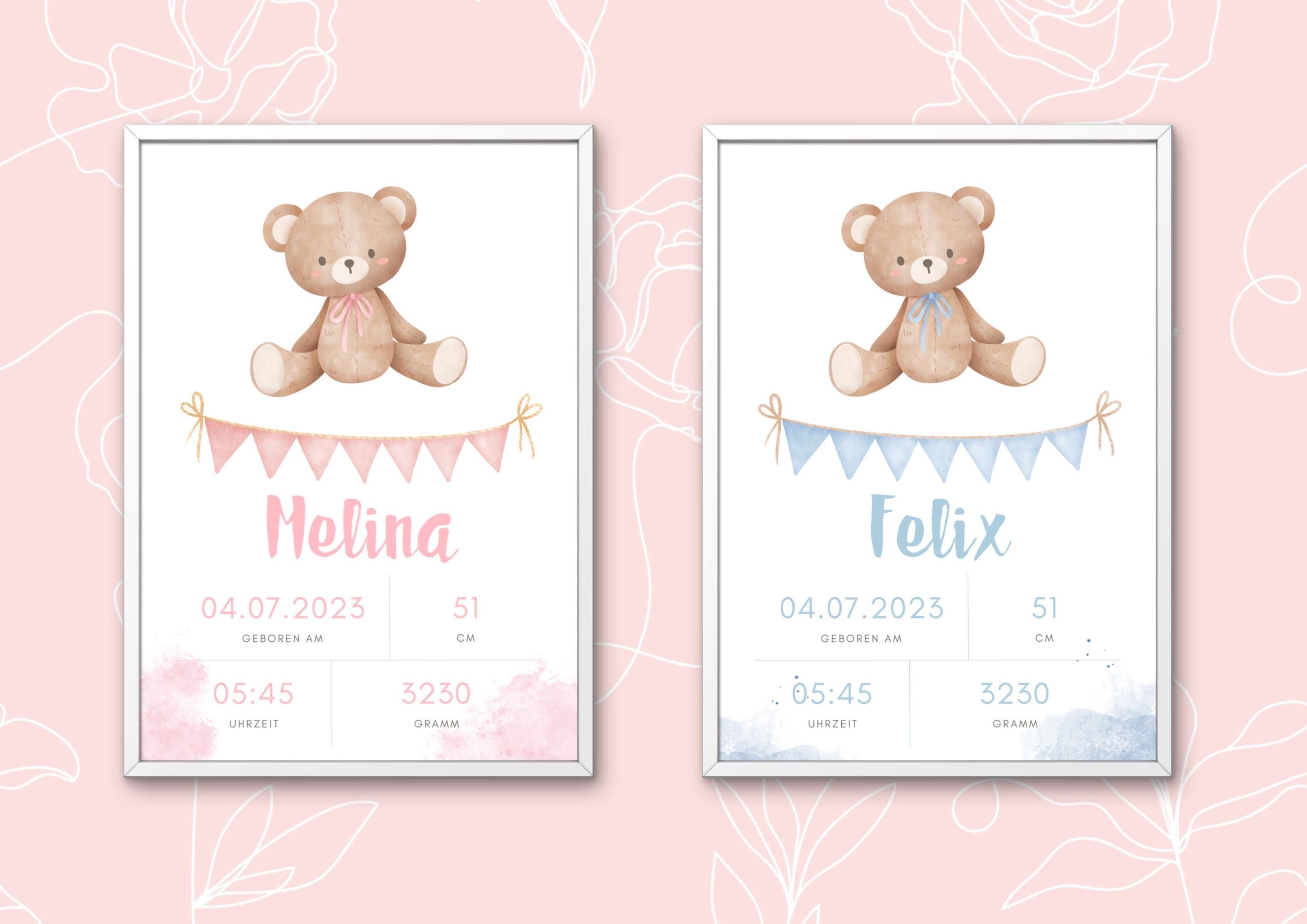 Personalized Birth Poster for Girls and Boys - Etsy