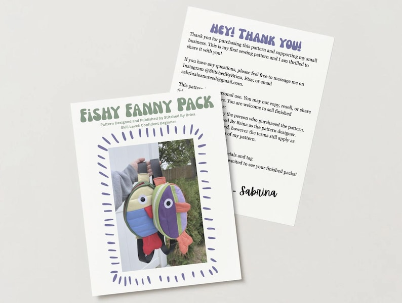Fishy Fanny Pack Sewing Pattern: Confident Beginner-friendly PDF ...