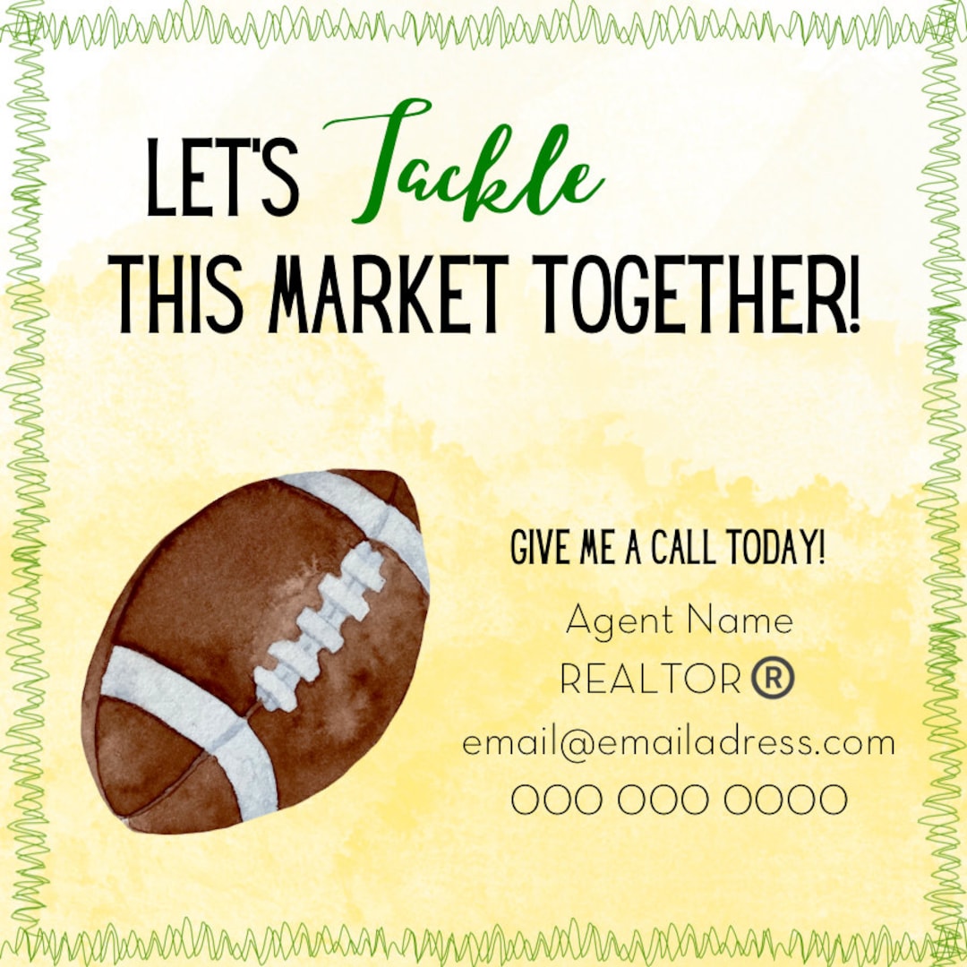 Football Realtor | Fall | Pop by Tag | Canva Template - Etsy