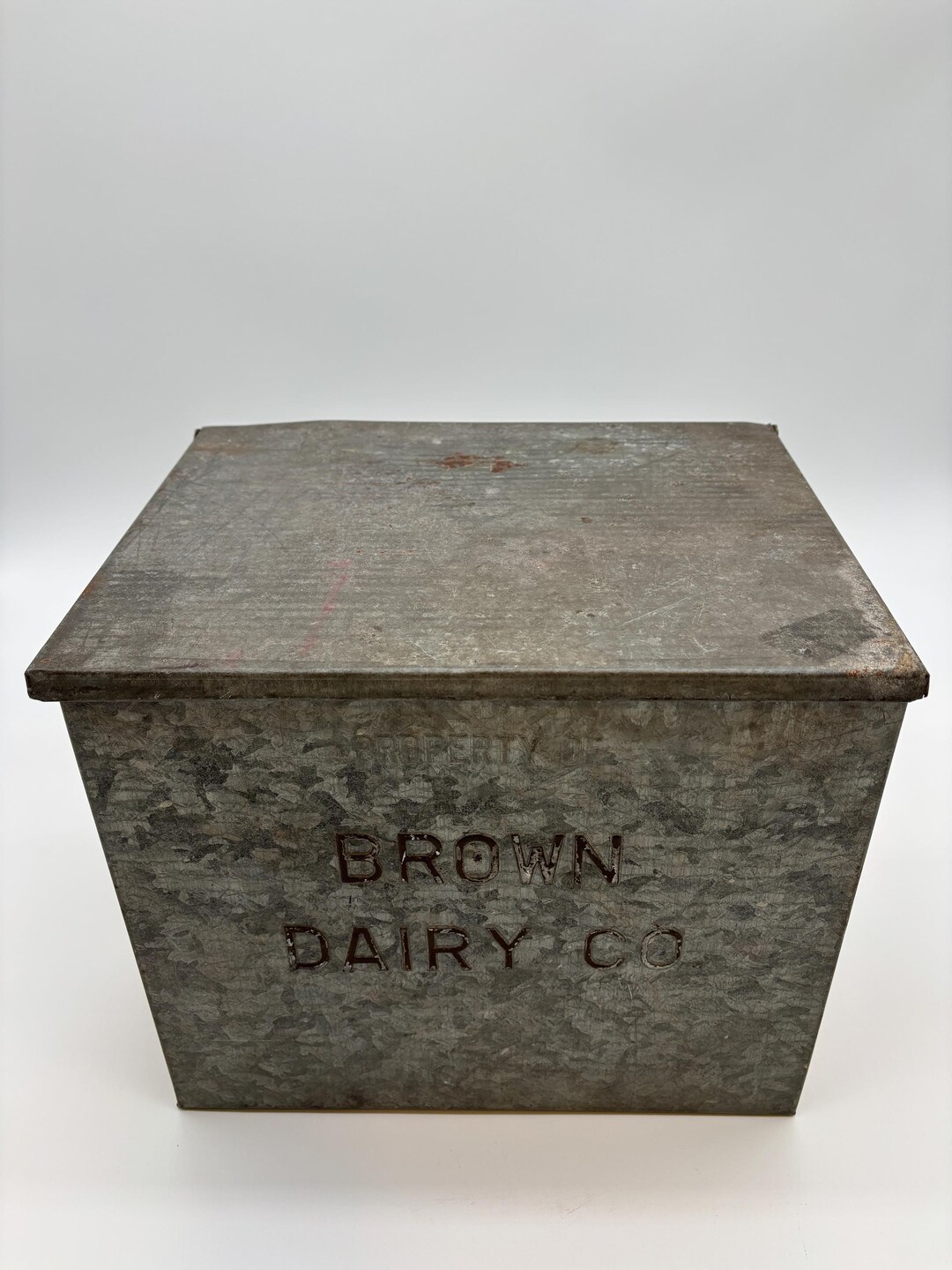 Vintage Insulated Galvanized Metal Porch Milk Box Brown Dairy - Etsy