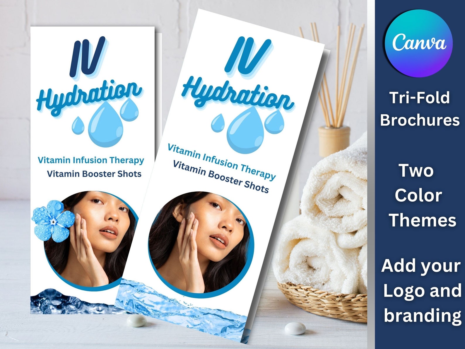 IV Hydration Templates | Trifold Brochure | Customizable Canva Template ...