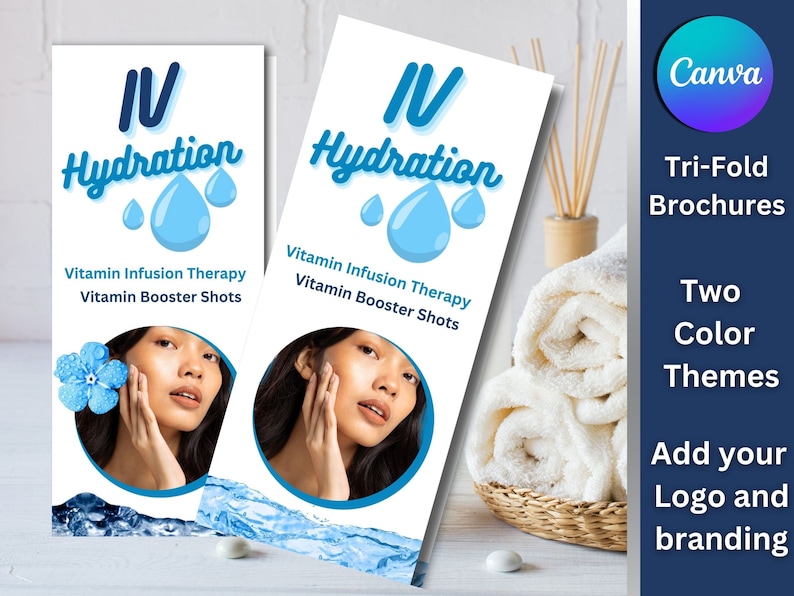 IV Hydration Templates | Trifold Brochure | Customizable Canva Template ...