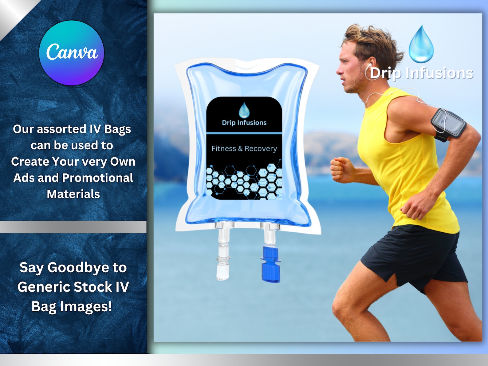 500ml IV Drip Bags- Realistic Renders - Versatile Canva Designs for ...