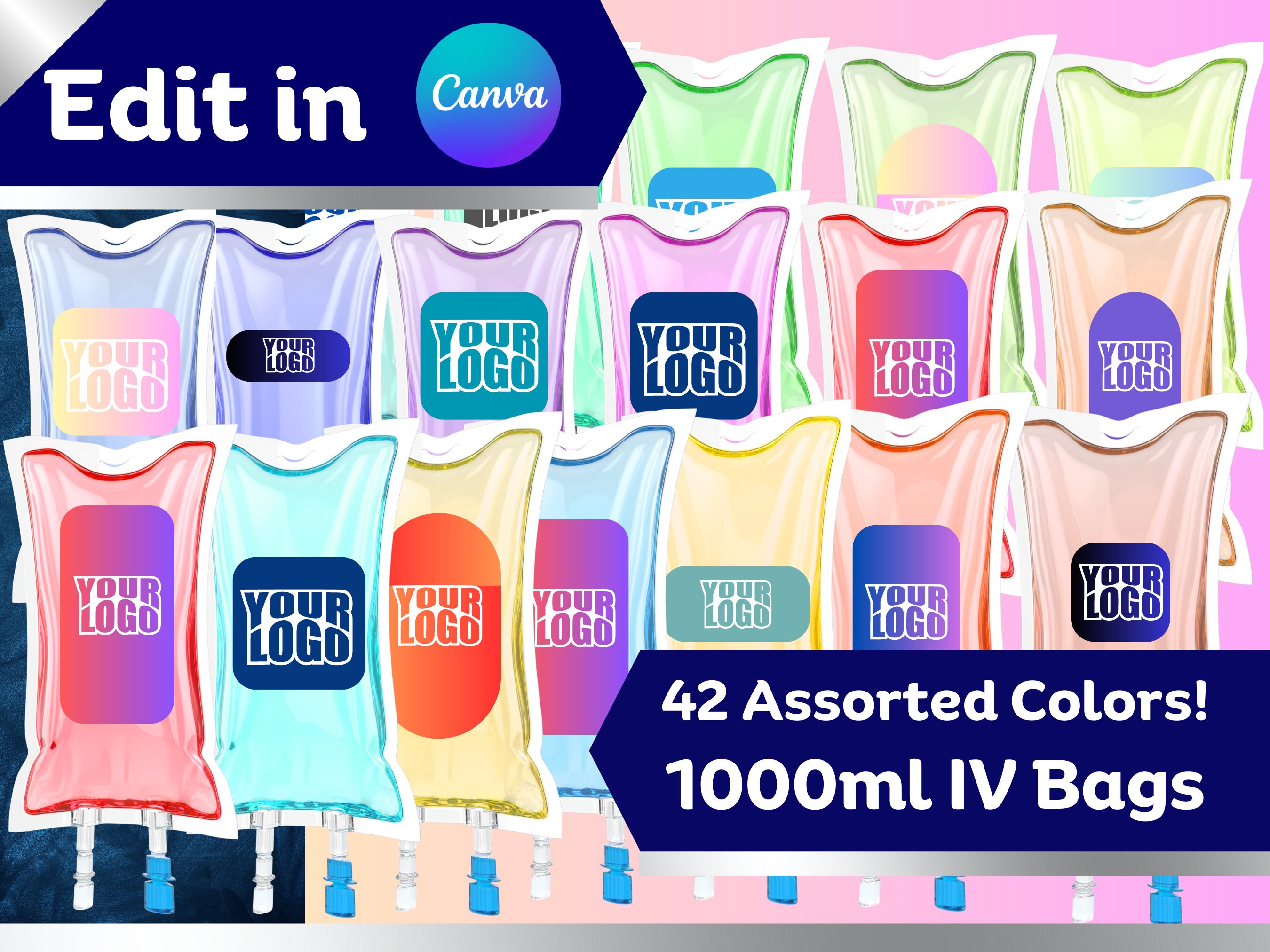 1000ml IV Drip Therapy Bag Designs - Canva Customizable for Your ...