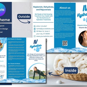 IV Hydration Templates | Trifold Brochure | Customizable Canva Template ...