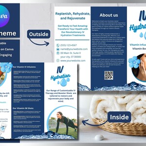 IV Hydration Templates | Trifold Brochure | Customizable Canva Template ...