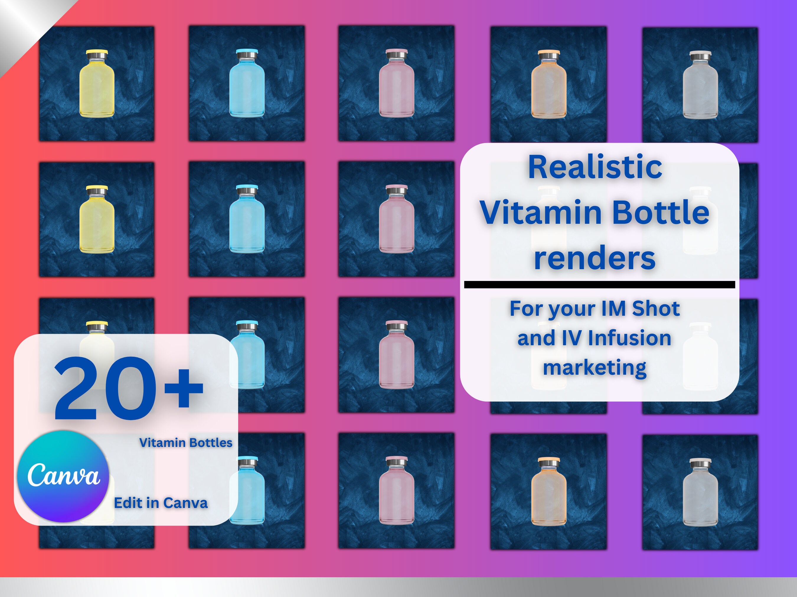 Vitamin Bottle Renders - Customizable Canva Designs for Your IV ...