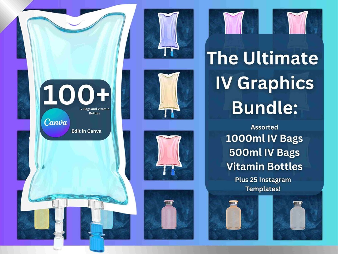 100+ Unique IV Bag & Vitamin Bottle Renders + 25 Bonus Pro Instagram ...