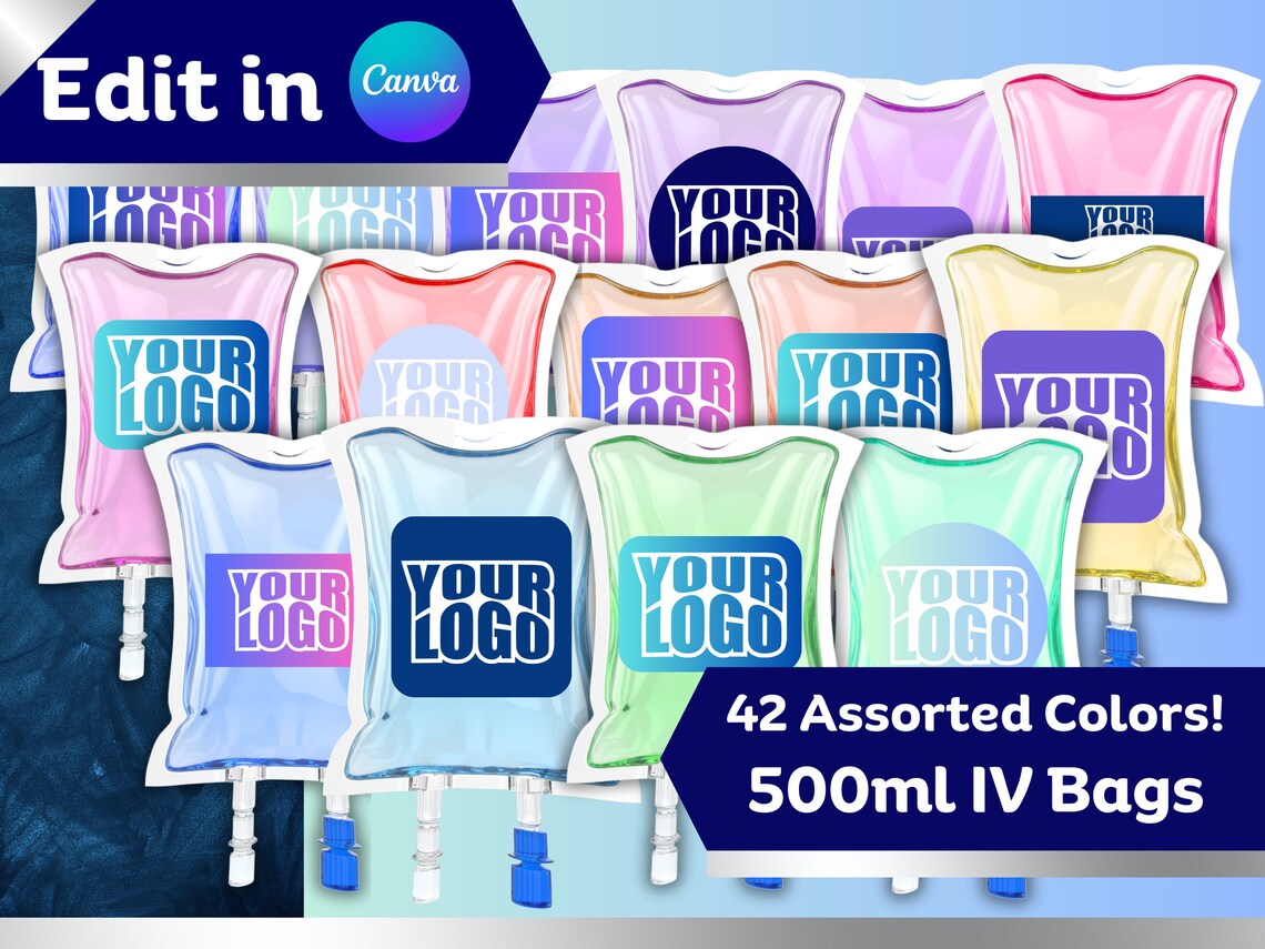 500ml IV Drip Bags- Realistic Renders - Versatile Canva Designs for ...