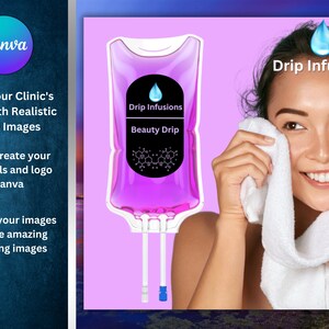 Sleek IV Drip Bag Designs Bundle - 70 Assorted Canva Hydration Bag ...