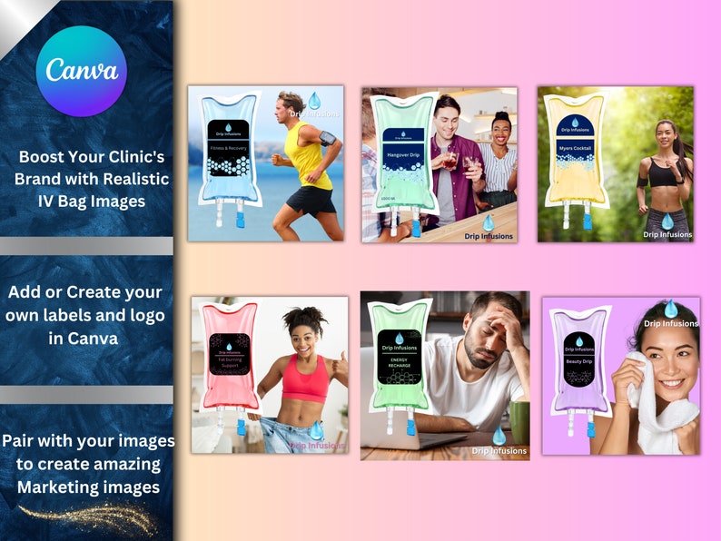 1000ml IV Drip Therapy Bag Designs - Canva Customizable for Your ...