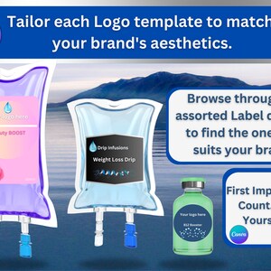 20 Editable IV Bag & Bottle LABEL Templates | Canva Customizable Label ...