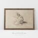 Printable Vintage Rabbit Drawing Vintage Rabbit Pencil Sketch Beige ...