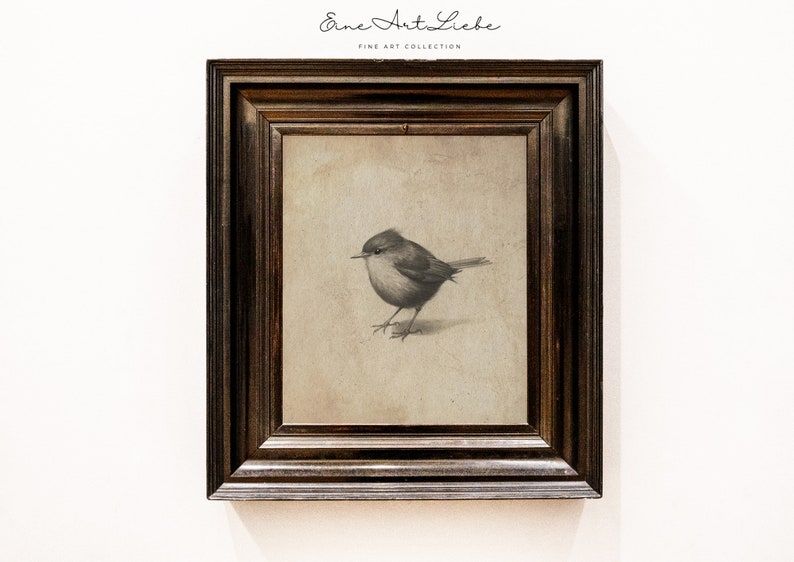 Vintage Bird Etching Printable Nursery Art Cute Little Bird Aviary ...