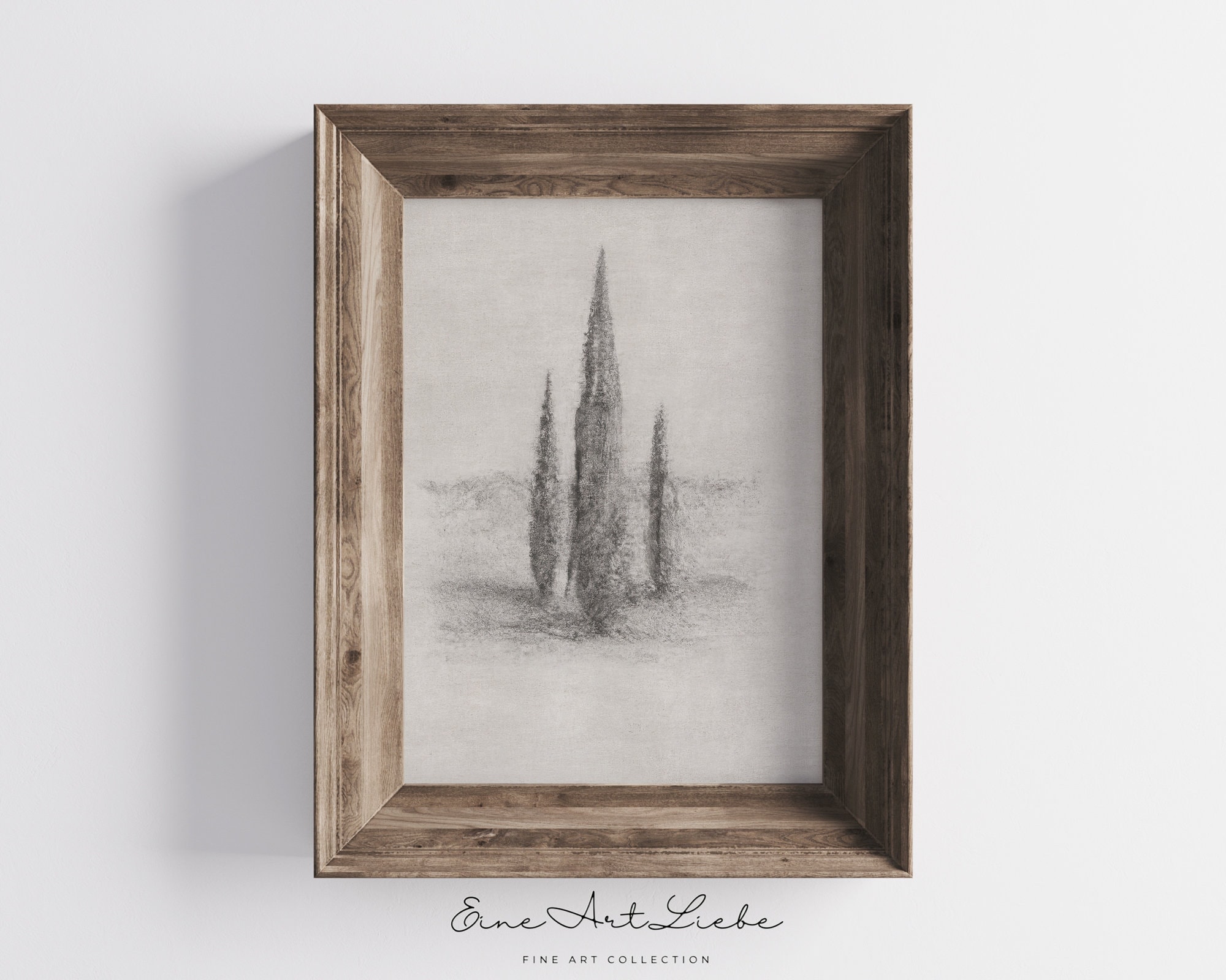 Printable Cypress Pencil Drawing / Botanical Art Print / Tree Sketch ...