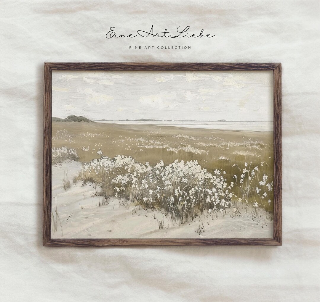 Printable Spring Meadow Muted Landscape Print Flower Field Print ...