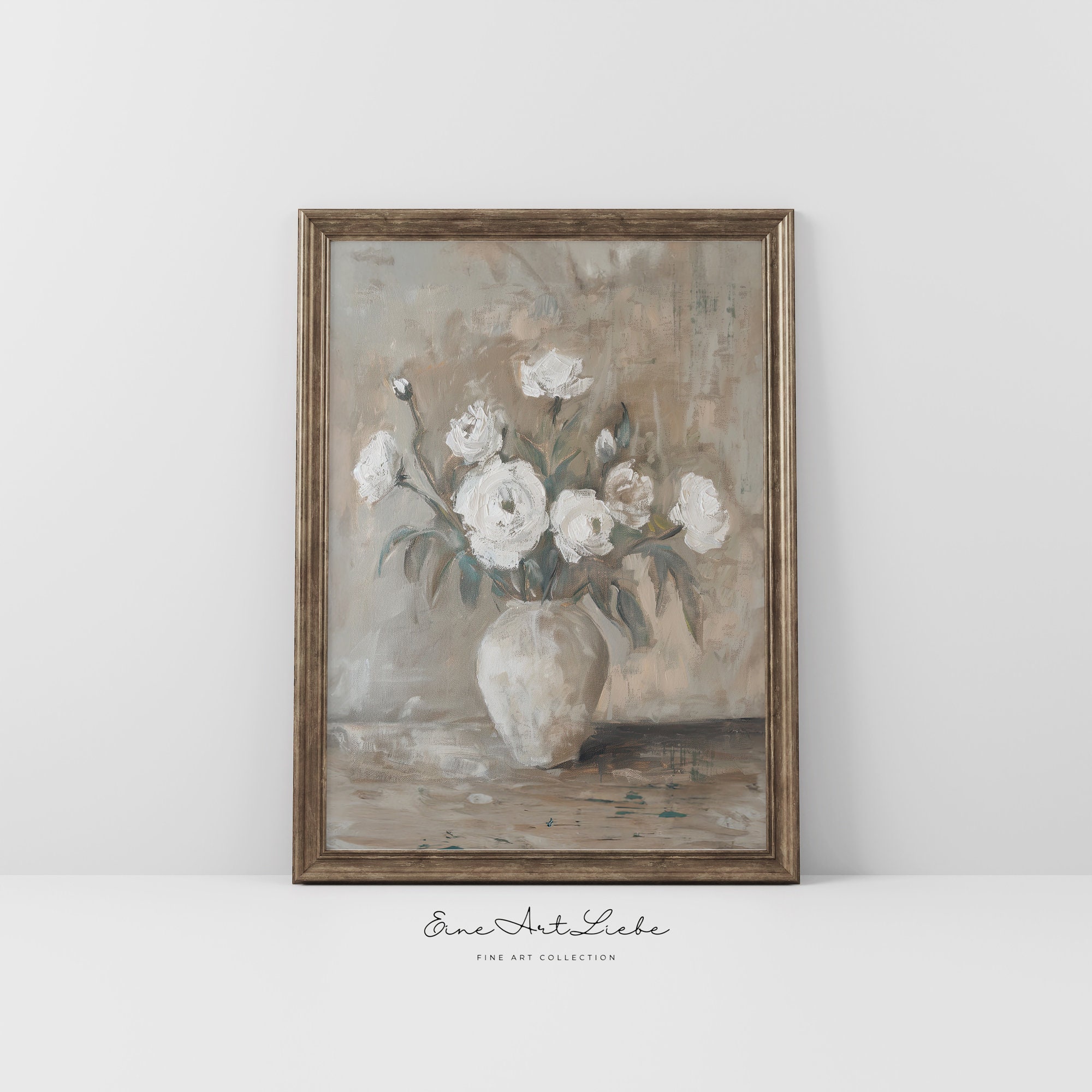 Vintage Rose Painting Printable Floral Art Classic European Still Life ...