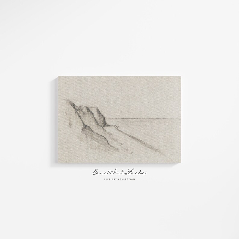 Coastal Art Print / Vintage Pencil Drawing / Sketch / Etching / Coastal ...