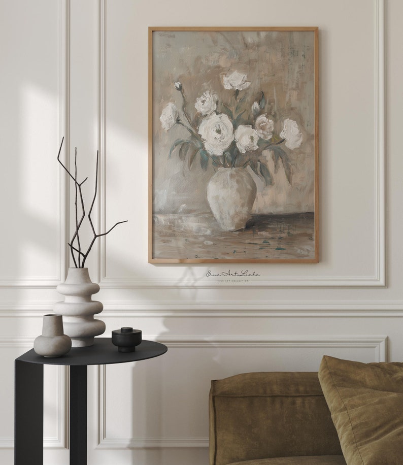 Vintage Rose Painting Printable Floral Art Classic European Still Life ...