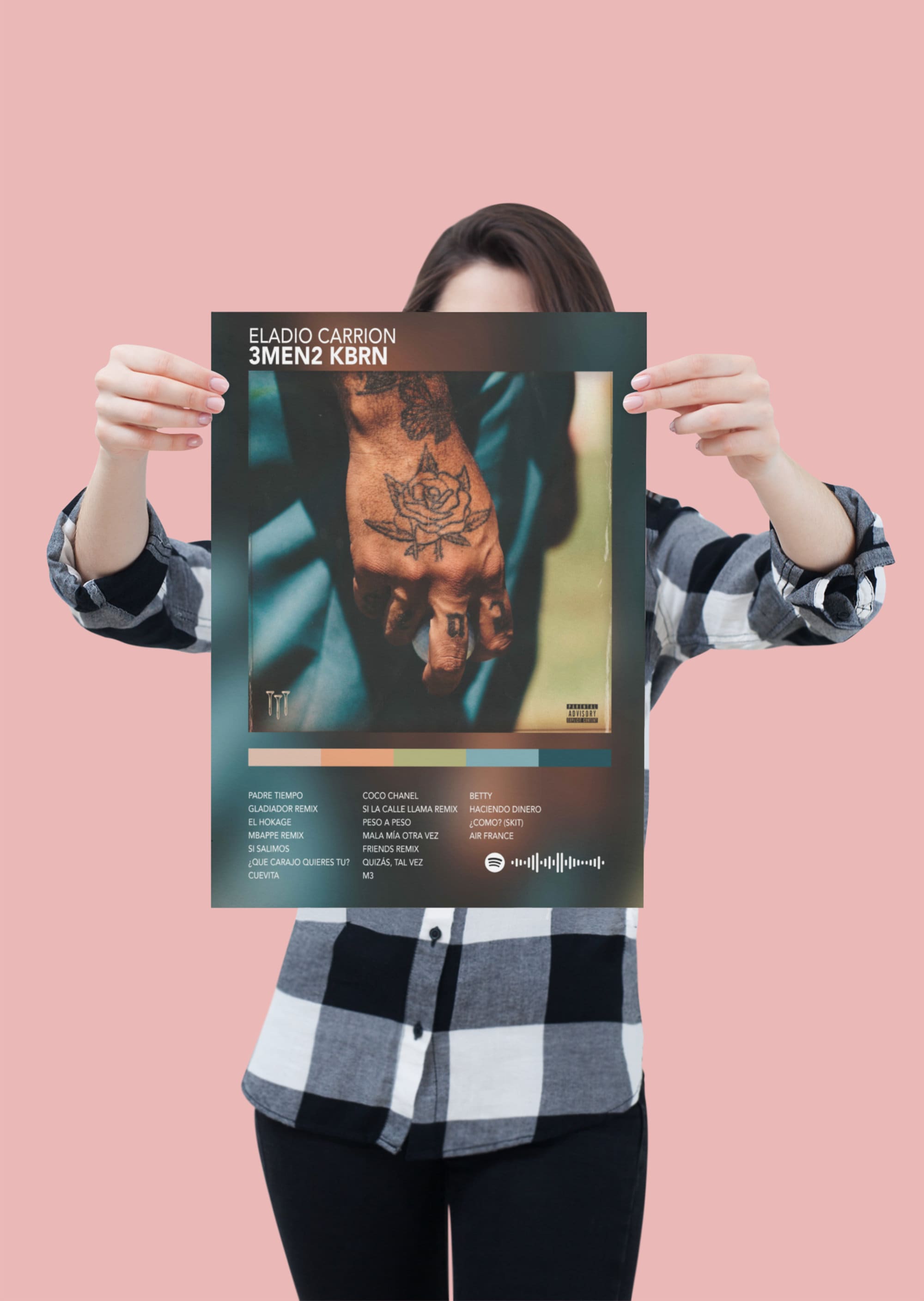 Eladio Carrión-3men2 KBRN /physical Poster, Album Cover, Different ...