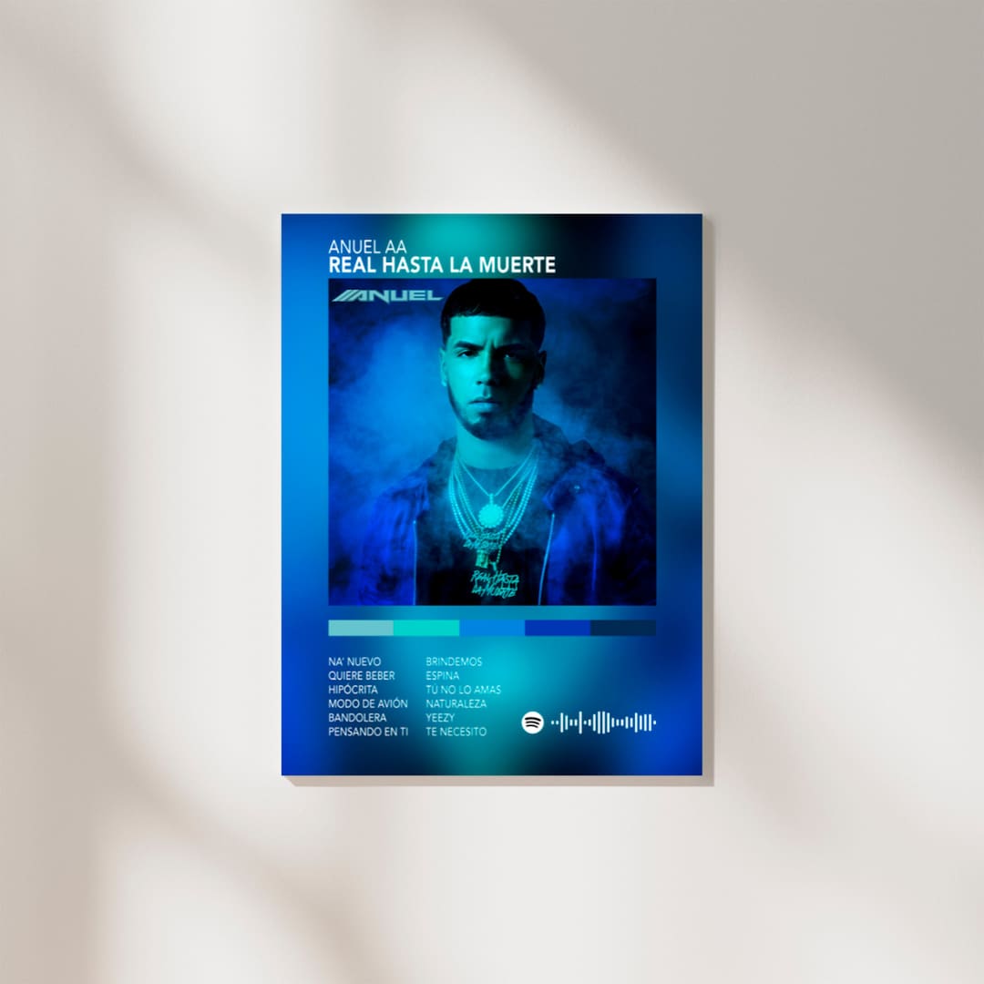 Anuel AA- Real Hasta La Muerte/physical Poster, Album Cover, Different ...
