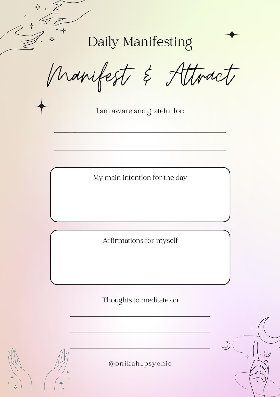 Daily Manifestation Planner - Manifesting & Attracting - Etsy