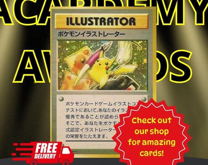 Pokemon Card Pikachu Illustrator Holographic, Pikachu Promo, Pokemon ...