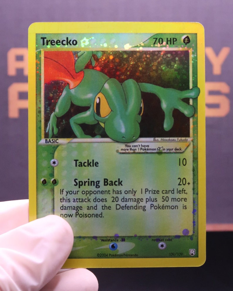 Pokemon Card Treecko Gold Star, Treecko Ex Team Rocket Returns, Pokemon ...
